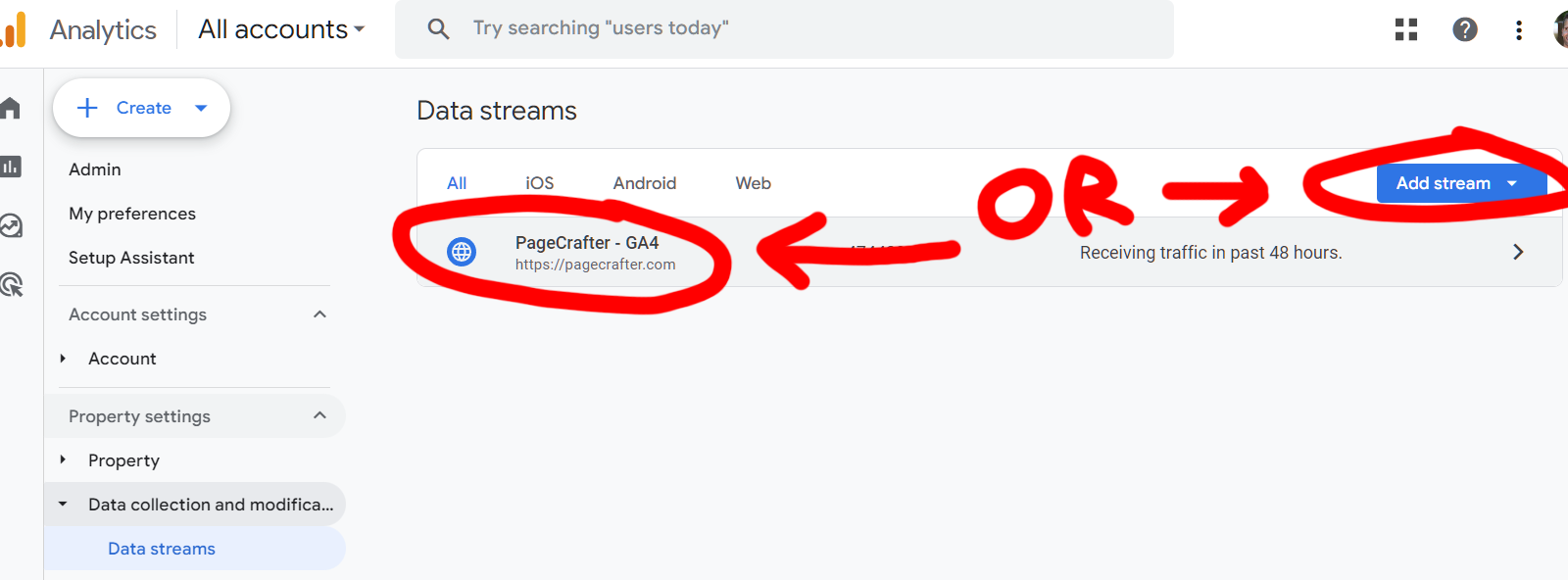 Get the Google Analytics 4 Tracking Code - 15-Second Tutorial - PageCrafter